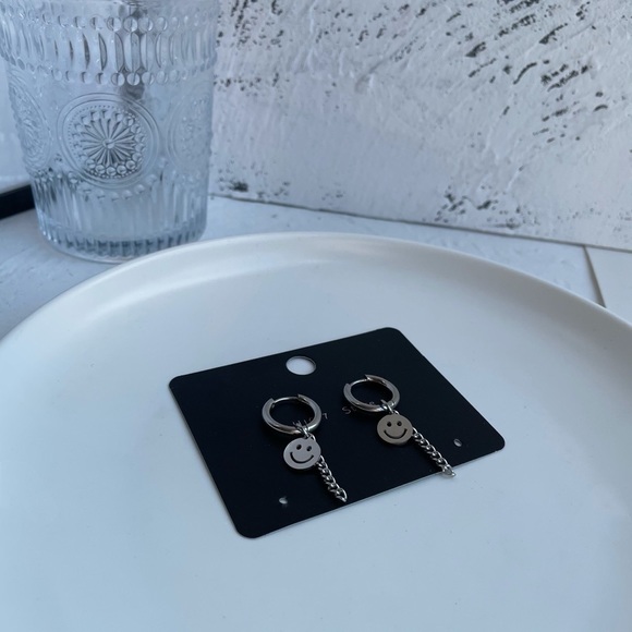 Accessories | Titanium Steel Smiley Face Dangle Drop Earrings For Men ...